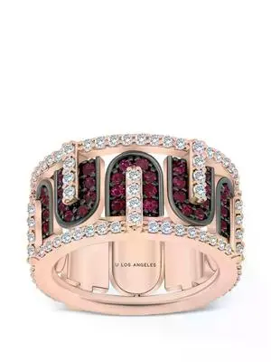 U LOS ANGELES 18k Rose Gold Diamond And Ruby Ring