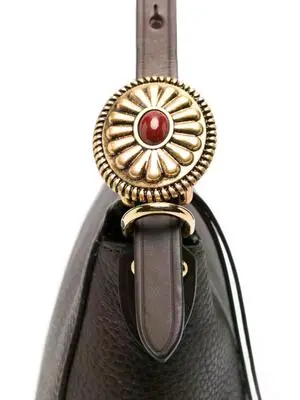Etro Pebbled Leather Shoulder Bag - Brown