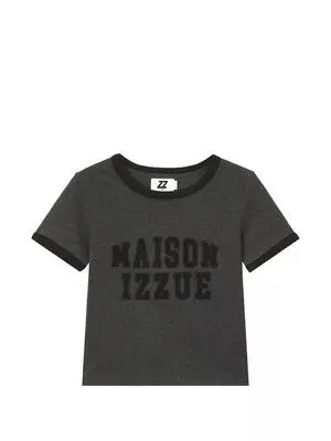 Izzue Logo-print Ringer T-shirt - Grey