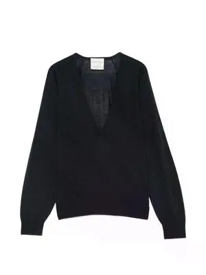 FORTE_FORTE V-neck Long-sleeve Sweater