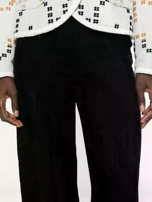 FORTE_FORTE Ribbed Texture High-waisted Trousers