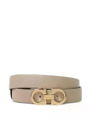 FERRAGAMO Reversible And Adjustable Gancini Belt - Neutrals