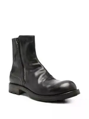 SHOTO Leather Side-zip Ankle Boots