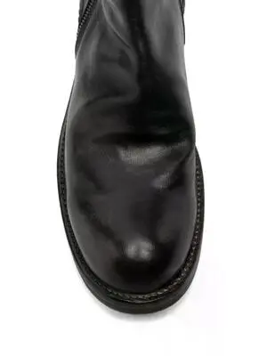 SHOTO Leather Side-zip Ankle Boots