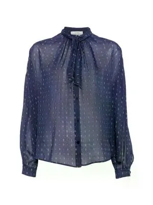 FORTE_FORTE Tie-neck Printed Blouse