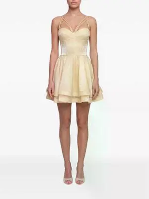 POST MERIDIEM Rhinestone-embellished Bustier Mini Dress