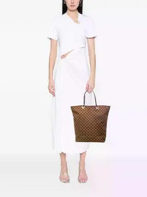 Gucci Gg Canvas Tote Bag - Brown