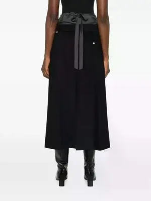 SYSTEM Pinstriped Layered-waist Midi Skirt