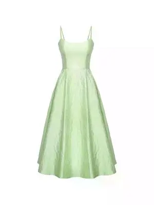 POST MERIDIEM Jacquard-patterned Corset-style Midi Dress