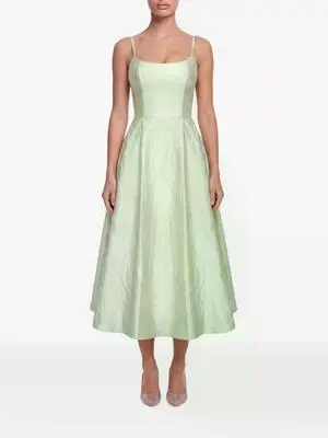 POST MERIDIEM Jacquard-patterned Corset-style Midi Dress
