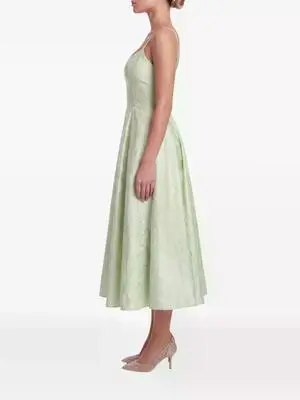 POST MERIDIEM Jacquard-patterned Corset-style Midi Dress