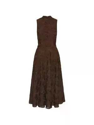 ROTATE BY BIRGER CHRISTENSEN Sleeveless Floral Jacquard Midi Dress
