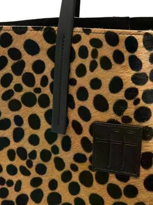 FORTE_FORTE Leopard-print Leather Tote Bag