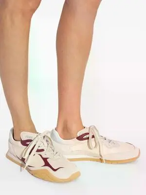 Fendi Low-top Sneakers In Leather And Suede - Neutrals