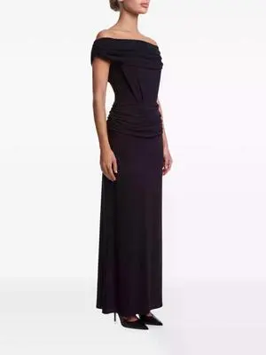 POST MERIDIEM Draped Chiffon Maxi Skirt