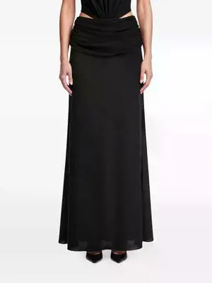 POST MERIDIEM Draped Chiffon Maxi Skirt
