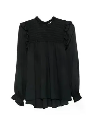 FORTE_FORTE Ruffled Mock Neck Blouse
