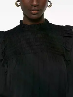 FORTE_FORTE Ruffled Mock Neck Blouse