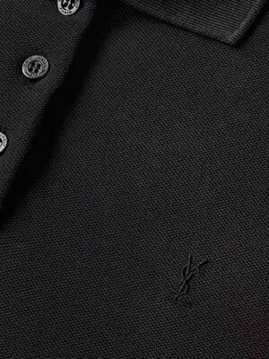 Saint Laurent Logo-embroidered Polo Shirt - Black