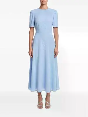 POST MERIDIEM Rhinestone Embellished Chiffon Midi Dress