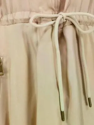 Moncler Silk Twill Mini Shirt Dress - Neutrals