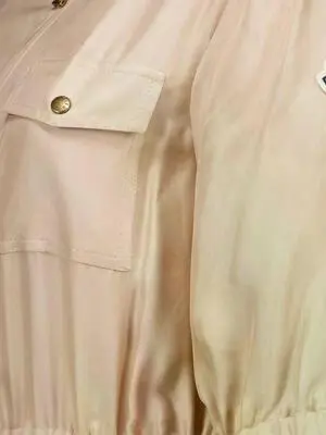 Moncler Silk Twill Mini Shirt Dress - Neutrals