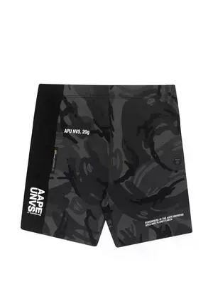 AAPE BY *A BATHING APE Moonface-patch Shorts - Grey