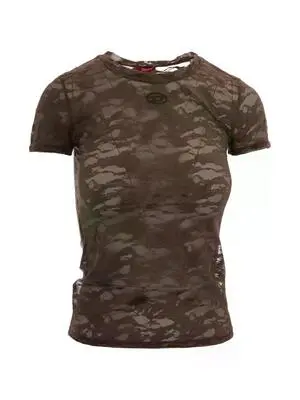 DIESEL® Oval-d Flower-lace T-shirt - Brown