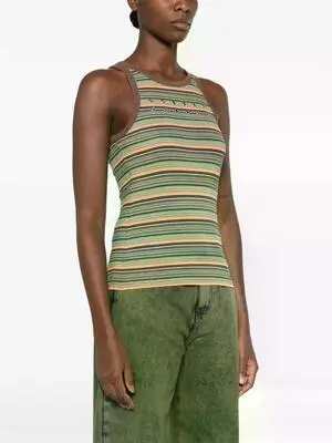 Marni Eyelet-embellished Striped Tank Top