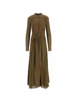 GANNI Marl Mesh Tie-waist Maxi Dress
