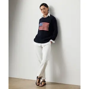 Ralph Lauren Flag Cashmere Crewneck Sweater - Midnight W/flag
