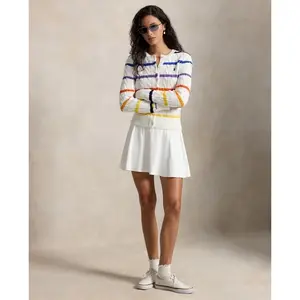 Ralph Lauren Us Open Striped Cable Cotton Cardigan