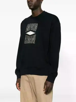 Emporio Armani Logo-embroidered Zip-slit Sweater