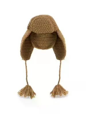 Etro Crochet Wool & Alpaca Blend Trapper Hat - Brown