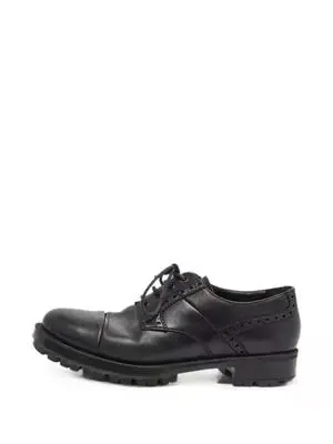 Prada Round-toe Derby Shoes - Black
