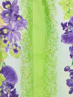 Versace Orchid Barocco Print Silk Shirt