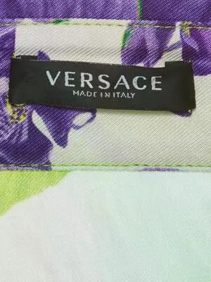 Versace Orchid Barocco Print Silk Shirt