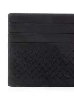 Dragon Diffusion Woven Leather Card Holder - Black