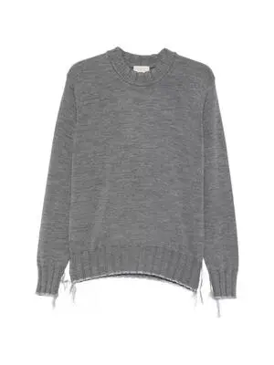 THE AMHANTE Distressed-effect Ribbed-trim Sweater