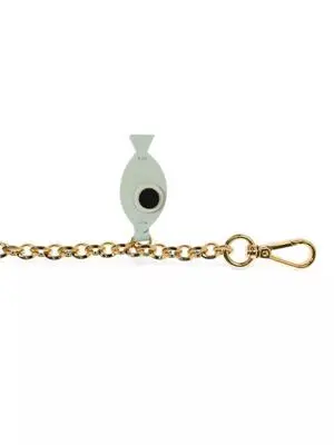 Fendi Chain Fish Charm With Leather Accents