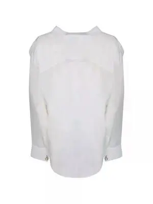 ERMANNO FIRENZE Pearl-embellished V-neck Blouse