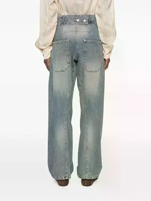 SYSTEM Faded Effect Wide-leg Jeans