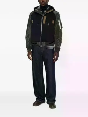 Sacai Panelled Zip-fastening Hooded Jacket