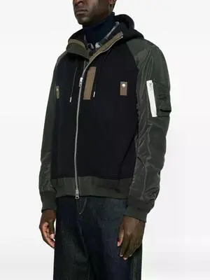 Sacai Panelled Zip-fastening Hooded Jacket