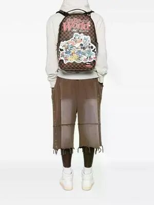 SPRAYGROUND Check-print Disney Mickey & Friends Backpack - Brown