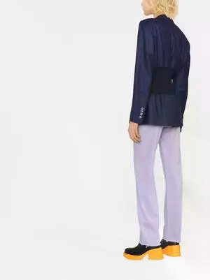 Stella McCartney Elastic Band Single-breasted Blazer - Blue
