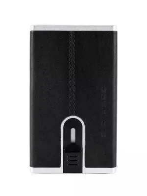 PIQUADRO Logo-embossed Leather Cardholder - Black