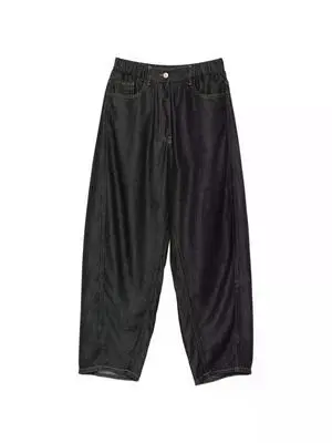NUDE Elasticated-waistband Contrast-stitch Jeans