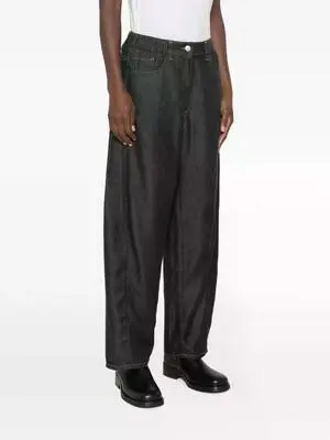 NUDE Elasticated-waistband Contrast-stitch Jeans