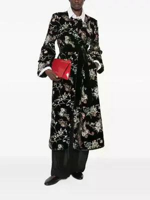 DE SANTIS Floral Embroidered Sequin-embellished Coat